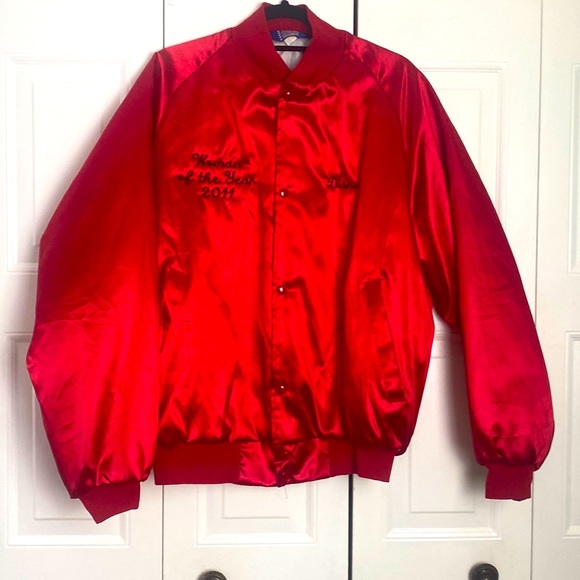 Jackets & Coats | Candy Apple Red Asw Adult Quilt Lined Satin Jacket ...